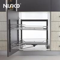 China 2 Layer Pull Down Baskets Wire Kitchen Cabinet Storage Organizer for Spice 2 Tier for sale