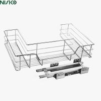 China Under Sink Cabinet Pull Out Basket with Wire Mesh Sliding Drawers for sale