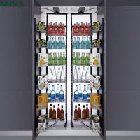 China 6-Tier Pull Out Pantry Wire Tall Unit with 406-556mm Width Options and Full-Extension Slides for Kitchen Organization for sale