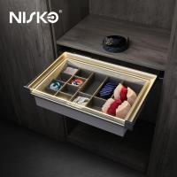 China LED Illuminated Wardrobe Drawer Organizer 495-795mm Width with 12-16 Compartments for Lingerie Storage for sale