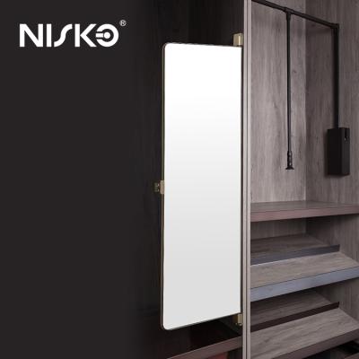 China Wardrobe Rotating Built-In Sliding Closet Mirror 900-1200×300mm with 360° Rotation for sale