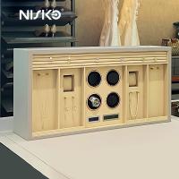 China Electric Lift-Up PVC Leather Jewelry Cabinet 792x400x192mm with LED Lighting and Touch Sensor Control for sale