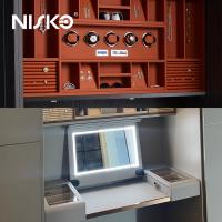 China Electric Lift Up Wardrobe Jewelry Display Box with LED Light 1140x540x110mm for sale