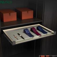 China Leather-Lined Tie & Watch Drawer with LED Lighting - 495-795mm Width Options, Full Extension Pull-Out Design for sale