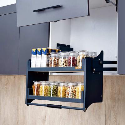 China Pull Down Kitchen Shelf Organizer with 283mm Depth and 422mm Height - Smooth Lifting Basket for Pantry Storage for sale