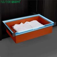 China Leather Finish Wardrobe Tray with LED Light & Soft Close - 495×458×180mm to 795×458×180mm Sizes for sale