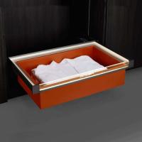 China Pull Out Dressing Wardrobe Basket with LED Light - 495-795mm Width, Leather Textured Interior for Clothes Storage for sale