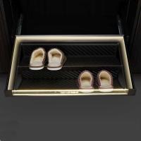 China 2-Tier Pull-Out Shoe Rack with LED Lighting - 495-795mm Width, 12-16 Pair Capacity for sale