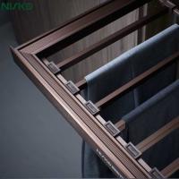 China Aluminum Frame Pull Out Trousers Rack with Soft-Closing Mechanism - 495-795mm Width Options, Holds 9 Pairs for sale