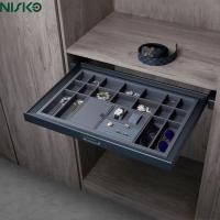 China Wardrobe Jewelry Drawer Organizer with 12-16 Compartments, 495-795mm Width Options & PU Leather Interior for sale