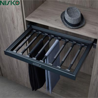 China Wardrobe Corner Sliding Pants Rack - 495-795mm Width, 15-20kg Capacity Pull-Out Trousers Organizer for sale
