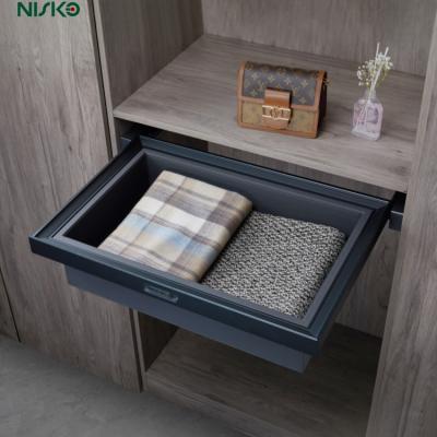 China Pull Out Leather Dressing Organizer Tray 600mm Wardrobe Accessory Box for sale