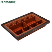 China Hidden Pull-Out Underwear Storage Basket with Leather Lining - 495x472x121mm to 795x472x121mm Sizes for sale
