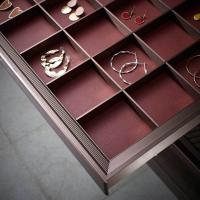 China Hidden Pull Out Jewelry Tray Soft Close 700mm with 24 Velvet Compartments for Wardrobe Organization for sale