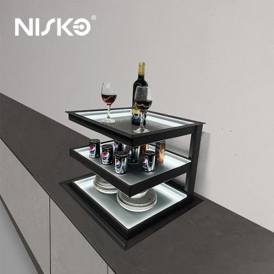 China Built-in Intelligent Touch Lift Wine Bottle Shelves - 603×528×746mm Dimensions, 220V Operation for Kitchen Cabinet Storage for sale