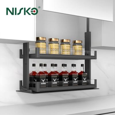 China 2-Layer Touch Intelligent Wine Bottle Storage Rack with Vertical Lifting Mechanism - 548-948mm Width Options for sale