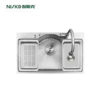 China 16 Gauge 304 Stainless Steel Built-in Single Bowl Kitchen Sink with Spray Faucet - 780×480×220mm Complete Set for sale