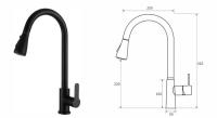 China Brushed Nickel Kitchen Faucet with Copper Core 250mm Height and 360° Swivel Sprayer for sale