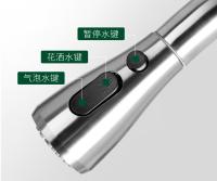 China Brushed Nickel Kitchen Faucet with Copper Core 250mm Height and 360° Swivel Sprayer for sale