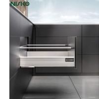 China Iron Soft Close Kitchen Cabinet Drawer Basket with Round Rod - 45kg Capacity, 12-22 Inch Sizes for sale