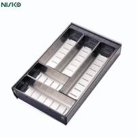 China SUS304 Stainless Steel Kitchen Cutlery Tray Organizer 65mm Height with Multiple Size Options 422-520mm Depth for sale