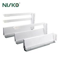 China 185mm Slim Box Soft Close Drawer Slide with Double Round Rod - 25-30kg Load Capacity for Kitchen Cabinets for sale