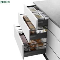 China Kitchen Slim Drawer Sliding Basket Soft Closing Box 70mm Height 25-40kg Load Capacity Storage Solution for sale