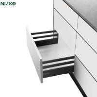 China Kitchen Soft Close Drawer with Double Square Rod Rail System - 185mm Height, 40-50kg Load Capacity for sale