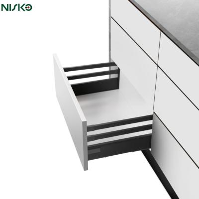 China Kitchen Soft Close Drawer with Double Square Rod Rail System - 185mm Height, 40-50kg Load Capacity for sale