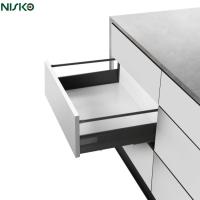 China Soft Closing Slim Box Kitchen Drawer Baskets - 70mm Height, 30-45kg Load Capacity, Full Extension Slides for sale