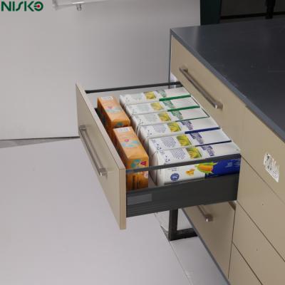 China Soft Closing Slim Box Kitchen Drawer Baskets - 70mm Height, 30-45kg Load Capacity, Full Extension Slides for sale