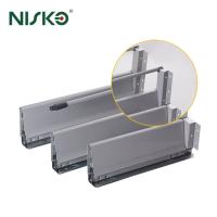 China Soft Closing Slim Box Kitchen Drawer Baskets - 70mm Height, 30-45kg Load Capacity, Full Extension Slides for sale