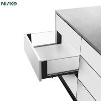China Soft Closing Slim Box Kitchen Drawer Slides with 30-45kg Load Capacity and 100% Full Extension for 300-500mm Cabinets for sale