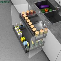 China 2 Tier Pull Out Under Sink Organizer - 524-824mm Width Range with Ball-Bearing Slides & Soft-Close Mechanism for sale