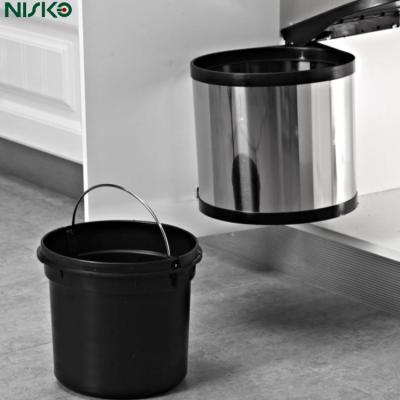 China 360° Rotating Kitchen Dustbin Trash Bin Organizer for 300mm/400mm Cabinets - 5L to 12L Capacity for sale