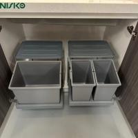 China Double Pull Out Sliding Kitchen Waste Container 10–15L Capacity Under Sink Garbage Bins for sale