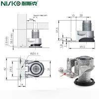 China Adjustable Cabinet Plinth Foot Leg Set - 100-150kg Load Capacity, 25-70mm Height Range, Iron Construction for sale