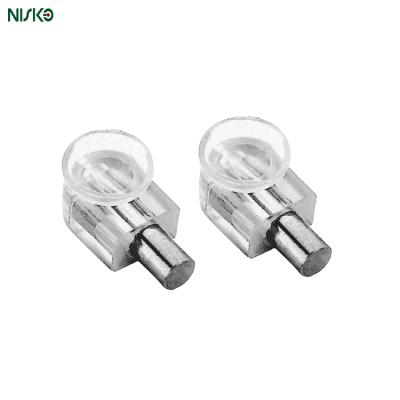 China Adjustable Cabinet Fittings Glass Shelf Support Pins with 50kg Load Capacity for 8-12mm Holes for sale