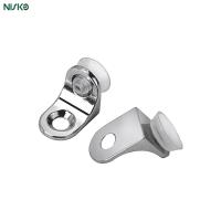 China Glass Shelf Support Brackets with Acrylic Cap - Zinc Alloy L-Shaped Hardware in Chrome/Nickel/Gold Finishes for sale