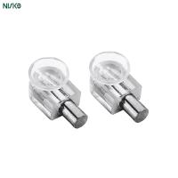 China Stainless Steel Glass Shelf Support Pins with Transparent Acrylic Caps - Nickel Finish, Heavy-Duty 10mm Diameter for sale