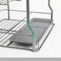 China Multifunctional Sliding Basket Seasoning Bottle Storage Rack - Stainless Steel or Plastic, Single/Double Tier Options for Kitchen Cabinets for sale