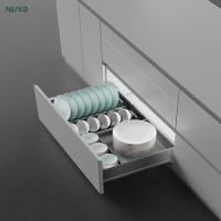 China Pull-Out Adjustable Shelves Plates Basket Dish Bowl Rack Organizer for Kitchen Storage for sale