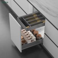 China 3-Tier Spice Drawer Rack Organizer 600mm Full Extension Ball Bearing Slides for sale