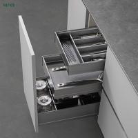 China 3-Tier Kitchen Cabinet Pull Out Spice Rack Drawer with Adjustable Dividers - 300mm to 450mm Width Options for sale