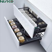 China Double Tiers Adjustable Shelves Dishes Base Basket Cultery Drawer Solution for sale