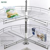 China 270° Rotating Corner Cabinet Storage Rack with 15-20kg Capacity - Stainless Steel Magic Corner Basket for sale