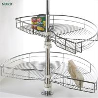 China 270° Rotating Corner Cabinet Storage Rack with 15-20kg Capacity - Stainless Steel Magic Corner Basket for sale