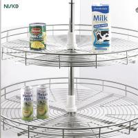 China 360° Swivel Blind Corner Cabinet Storage Rack with Two-Tier Baskets - 510-810mm Diameter, 15-20kg Capacity for sale
