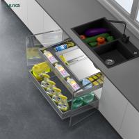 China 2 Tier Pull Out Under Sink Organizer - 524-824mm Width Range with Ball-Bearing Slides & Soft-Close Mechanism for sale