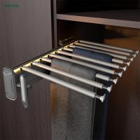 China Aluminum Side Mounted Trousers Rack with Soft Close - 450mm Cabinet Size, 362x475x122mm Dimensions for sale